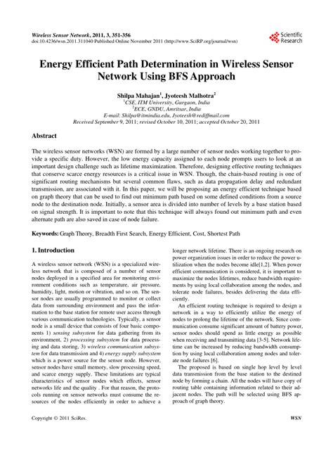 Pdf Energy Efficient Path Determination In Wireless Sensor Network