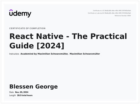 Reactnative Udemy Certification Mobiledevelopment Learning
