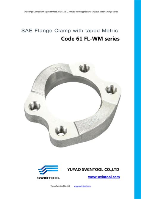 Sae Code 61 Flange Clamps With Metric Tapped Hole Fl Wm S By Swintool Flipsnack