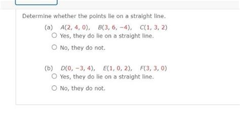 Solved Determine Whether The Points Lie On A Straight Line