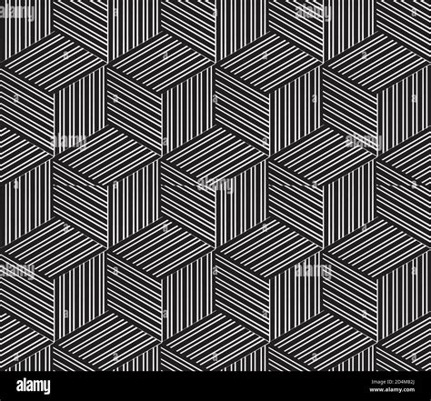 Seamless Pattern With Oblique Black Bands Cube Stock Vector Image And Art Alamy