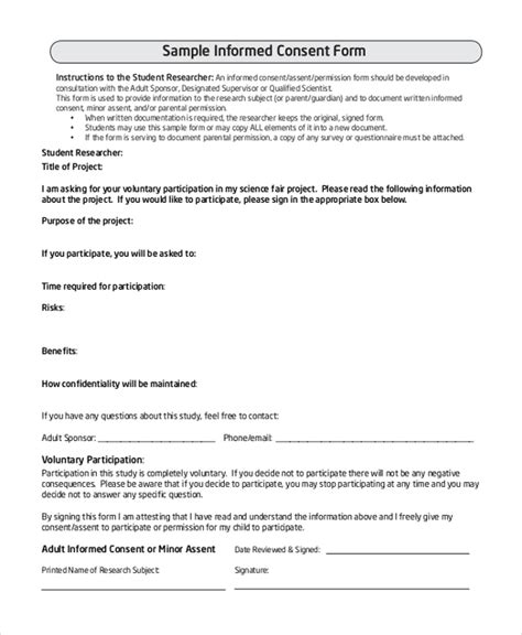 Free 8 Sample Survey Consent Forms In Pdf Ms Word