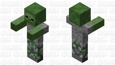 Lost Mossy Cobblestone Zombie Minecraft Mob Skin