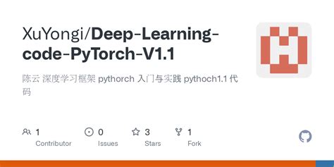 GitHub XuYongi Deep Learning code PyTorch V 陈云 深度学习框架 pythorch 入门与实践 pythoch 代码