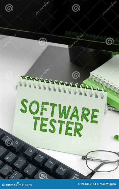 Writing Displaying Text Software Tester Internet Concept Implemented To Protect Software
