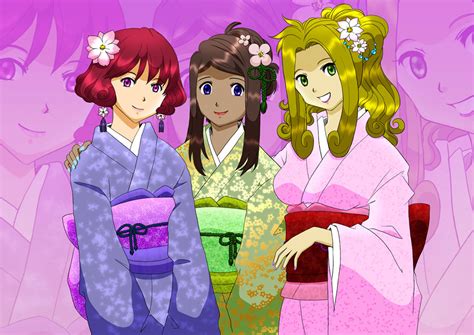 Kimono Girls By Colouredforpleasure On Deviantart