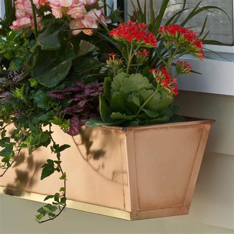 Real Copper 2 In 1 Tapered Window Box Or Liner