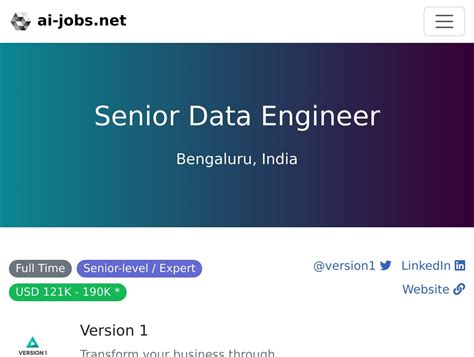 Hiring Senior Data Engineer In Bengaluru India Raimljobs