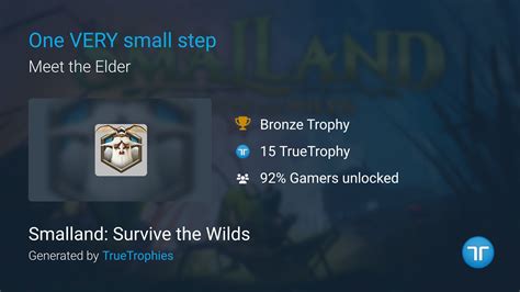One Very Small Step Trophy In Smalland Survive The Wilds