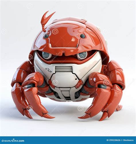 Red Robot Crab A Futuristic Realism Military Uniform Stock