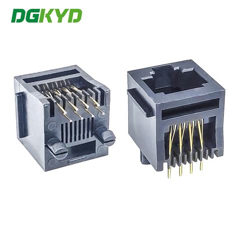 Vertical Rj45 Pcb Socket Female Head 1x1 Port 8 Pin Dip Ethernet Connector Through Hole Solder