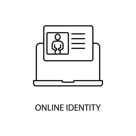Online Identity Concept Line Icon Simple Element Illustration Online