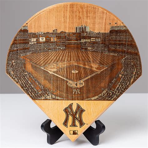 Laser Engraved Wood Plate Mlb Stadium New York Yankees Out Of