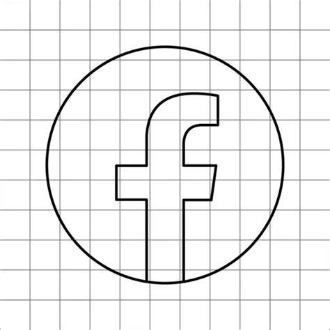 Facebook Logo Coloring Page With Tracing And Grid Drawing