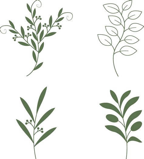 Leaf Branch Icon Set Isolated On White Background Vector Illustration 29218163 Vector Art At