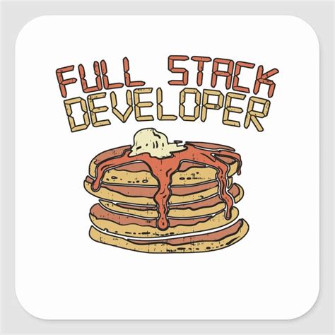 Full Stack Developer Software Programmer Pun T Square Sticker Zazzle Full Stack Developer