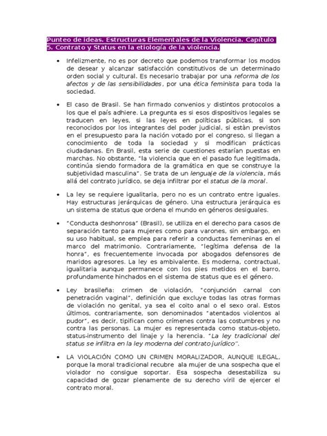 Punteo De Ideas Estructuras Elementales De La Violencia Cap 5 Pdf