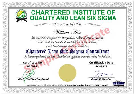 six sigma certification chartered institute of quality and lean six sigma