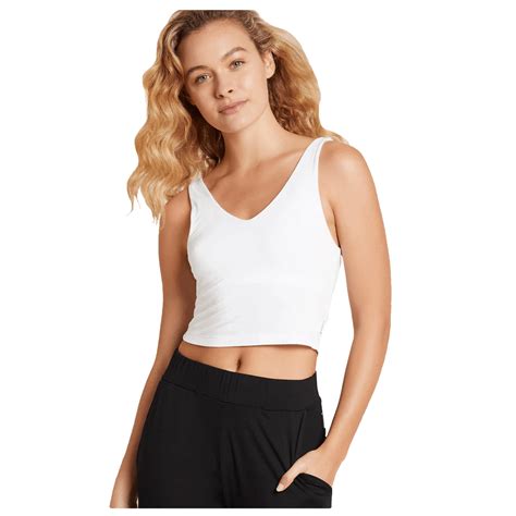 Boody Womens Shelf Bra Crop Top White Pacific Boarder