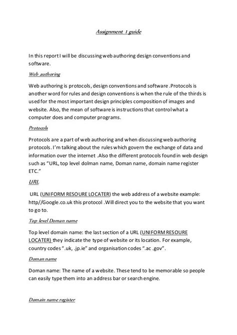 Assignment 1 Guide Wa