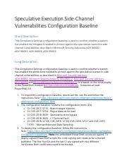 Guide To Speculative Execution Side Channel Vulnerabilities Course Hero