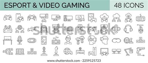 set 48 editable stroke line icons stock vector royalty free