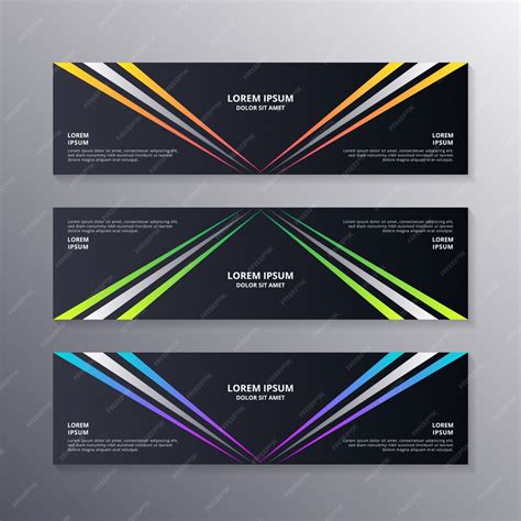 Premium Vector Business Banner Template Corporate Geometric Web Header In Neon Gradient Color