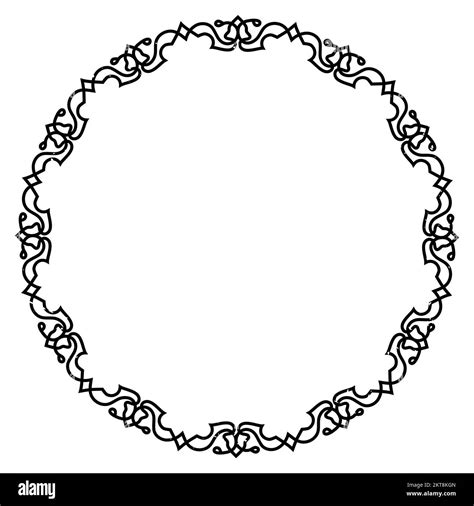 Vintage Round Frame With Patterns Circular Frames On A White