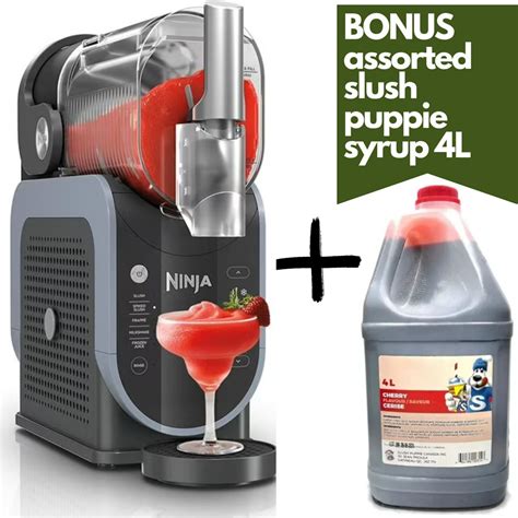Ninja Slushi Professional Home Frozen Drink Maker Fs301c With Bonus Slush Puppie Syrup