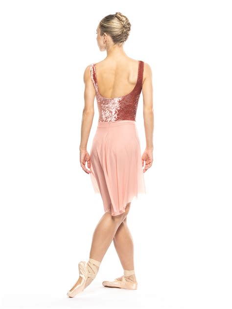 elevé dancewear womens back tuck skirt in pink mesh