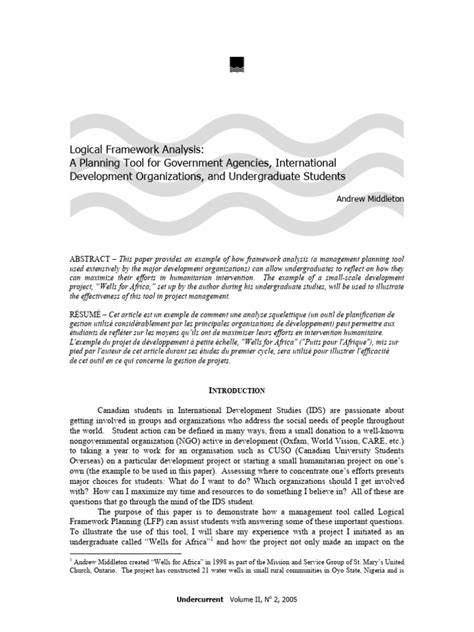 Logical Framework Analysis Pdf Capacity Building Experience