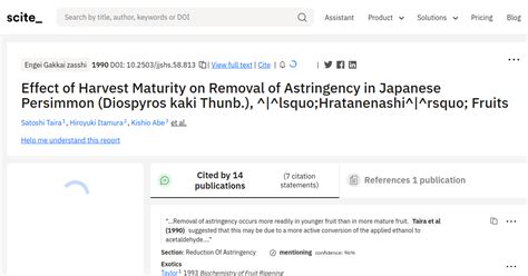 Effect Of Harvest Maturity On Removal Of Astringency In Japanese Persimmon Diospyros Kaki Thunb
