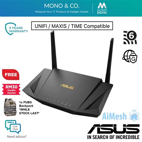 Asus Router Rt Ax56u Ax1800 Dual Band Wifi 6 Router Mu Mimo And Ofdma Rt Ax56u Beecost