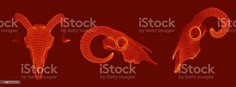 Vector Ram Skull 3d Image Of Segments Stock Illustration Download
