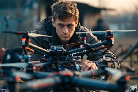 Quotphotographer Assembling Drone Cameraquot Premium Ai Generated Image