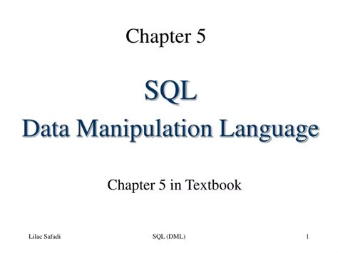 Ppt Sql Data Manipulation Language Dml For Real World Database