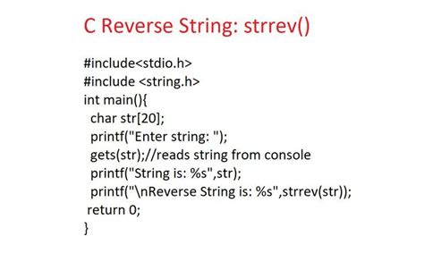 Strrev Function In C Programming