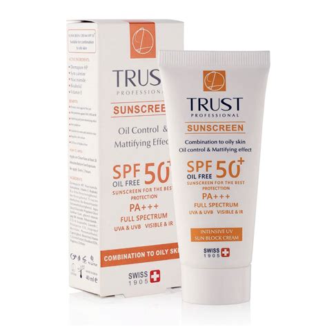 کرم ضد آفتاب بی‌رنگ تراست پوست مختلط تا چرب قیمت و خرید بی واسطه