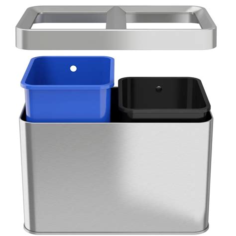 iTouchless 5.3 Gal. Dual Compartment Slim Open Top Waste Bin for Trash ...