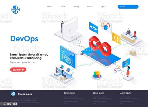 Devops 등대 방문 페이지입니다 개발 운영 관리 및 모니터링 이소성 개념 데브옵스에 대한 스톡 벡터 아트 및 기타 이미지 데브옵스 등측투영법 3차원 형태 Istock