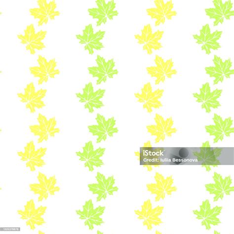 단풍 나무 또는 포도 포도 나무의 스탬프 녹색 잎의 원활한 패턴은 흰색 배경에 고립 간단한 벡터 텍스처 자연의 개념 정원 숲 잎