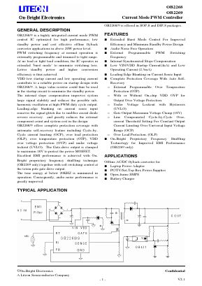 OB CP Datasheet PDF LiteOn Technology Current Mode PWM Controller
