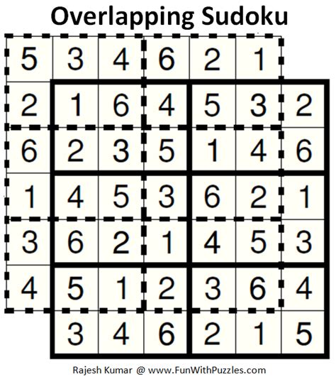Overlapping Sudoku Mini Sudoku Series 72 Solution