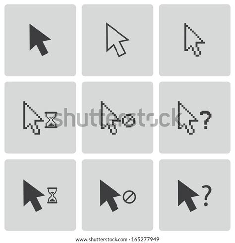 Vector Black Mouse Cursor Icons Set Stock Vector Royalty Free 165277949 Shutterstock