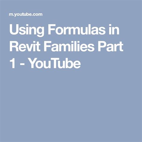 Using Formulas In Revit Families Part YouTube Revit Family Formula Youtube