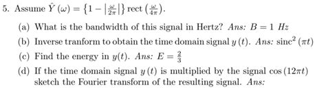 Solved Assume Y Hat Omega 1 Omega 2 Pi Rect Chegg Com