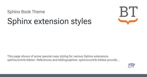Sphinx Extension Styles — Sphinx Book Theme