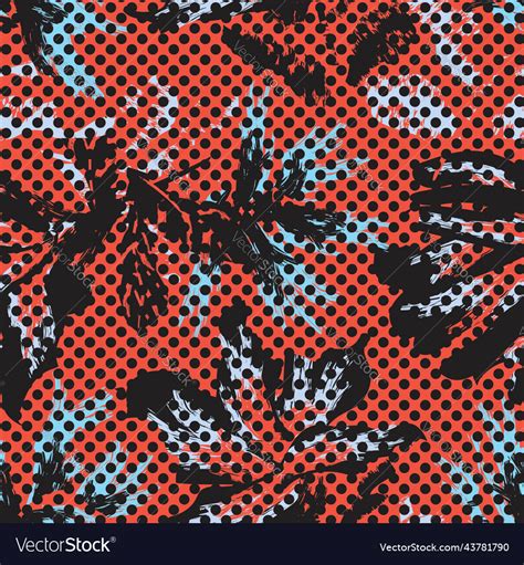 Floral Dotted Seamless Pattern Design Royalty Free Vector