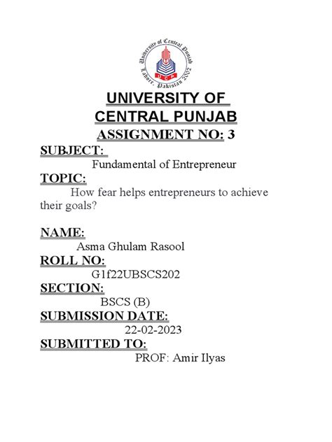 Asma Assignment Pdf Entrepreneurship Motivational