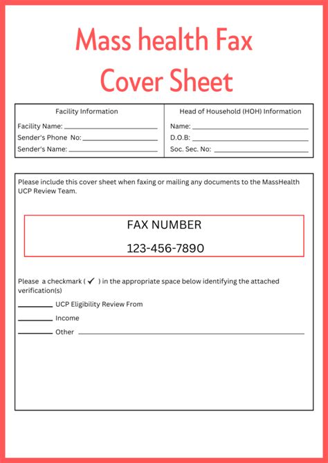 Printable Free Masshealth Fax Cover Sheet Template [pdf]